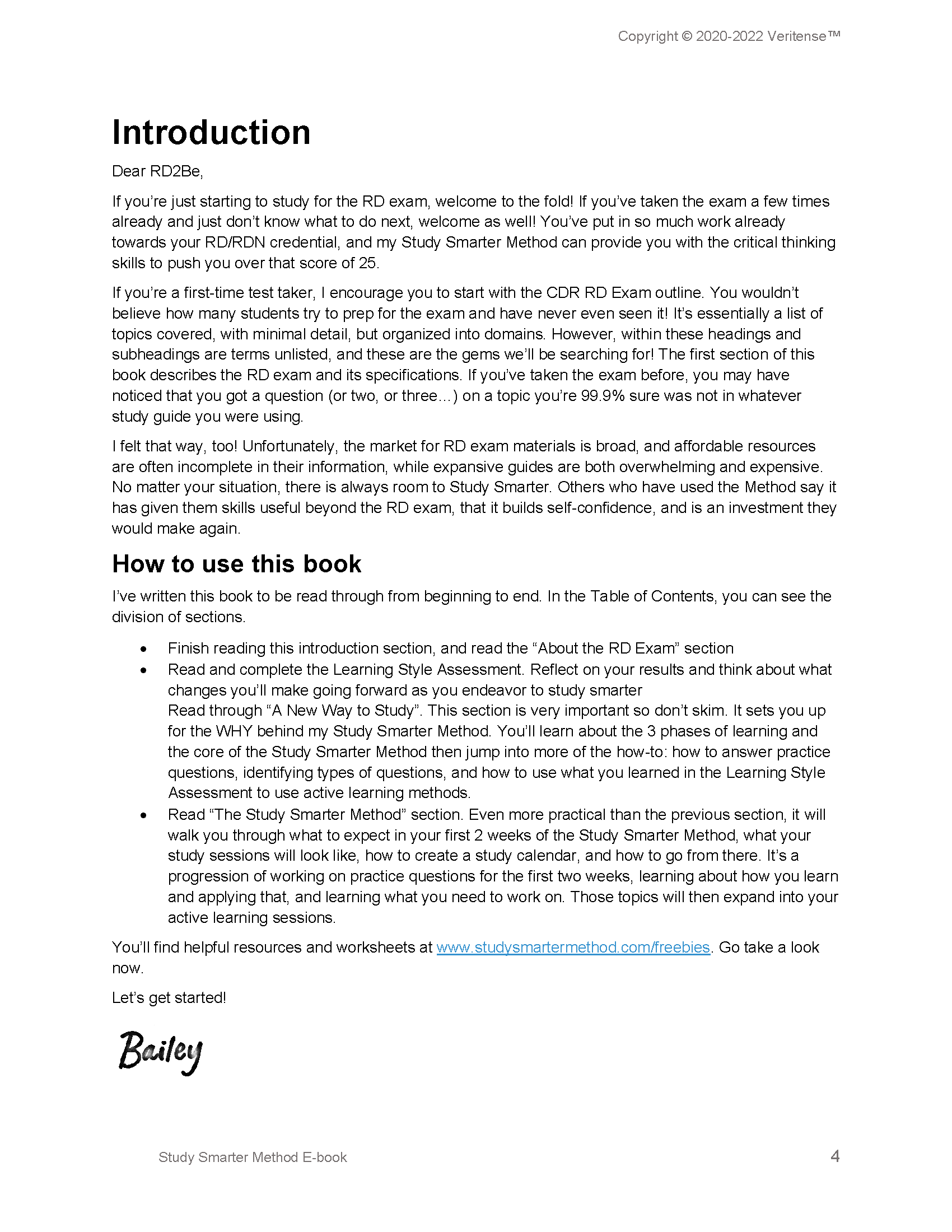 Study Smarter Method E-Book for the RD Exam (with Practice Questions)